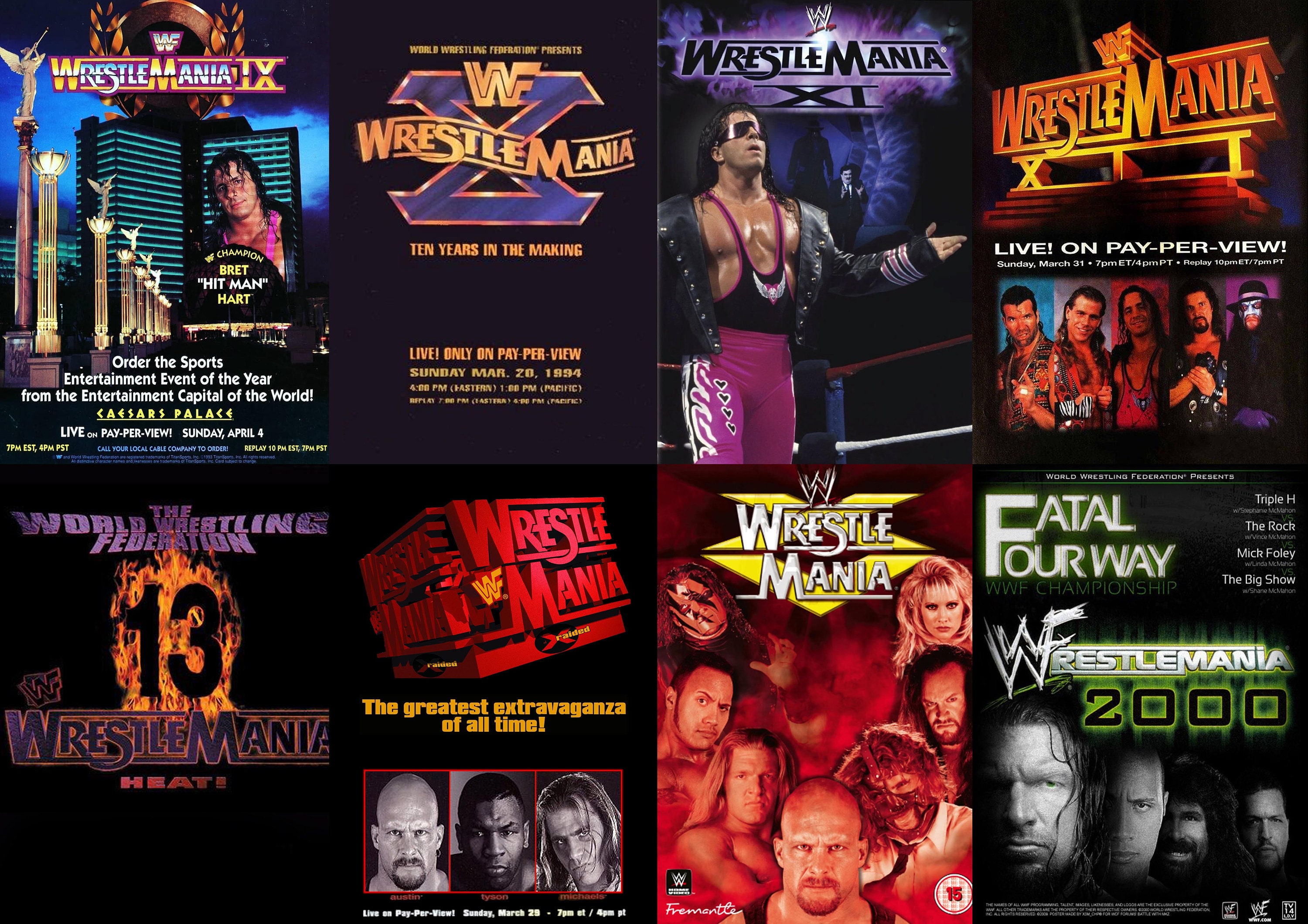 Every Single WWE WWF Wrestlemania Poster. 1 to 37. A3/A4 - Etsy UK