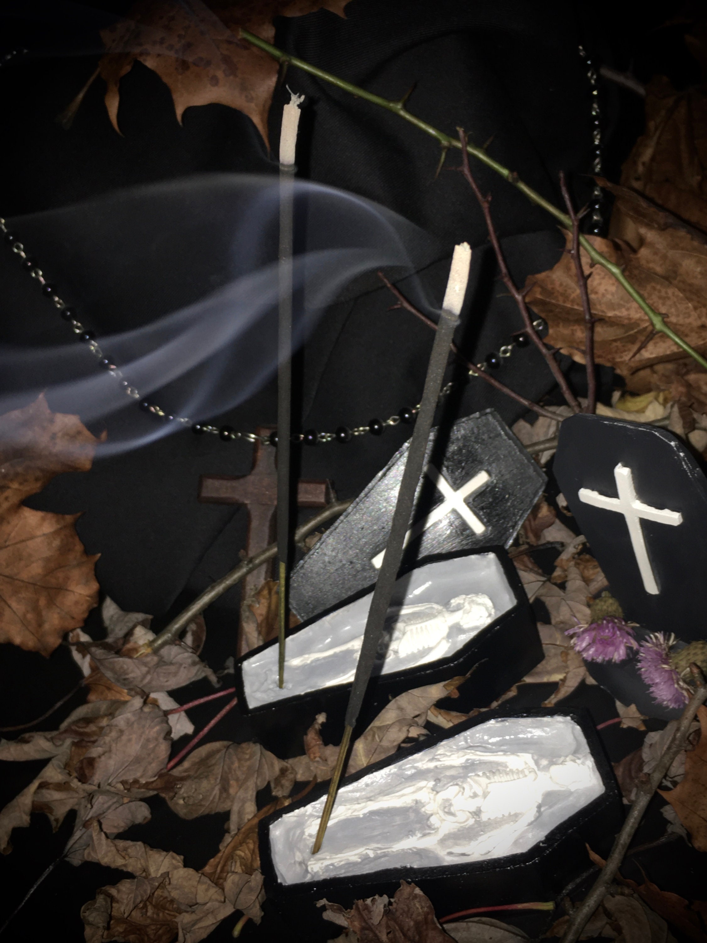 Incense Holder Incense Burner Gothic Coffin Stick Holder | Etsy