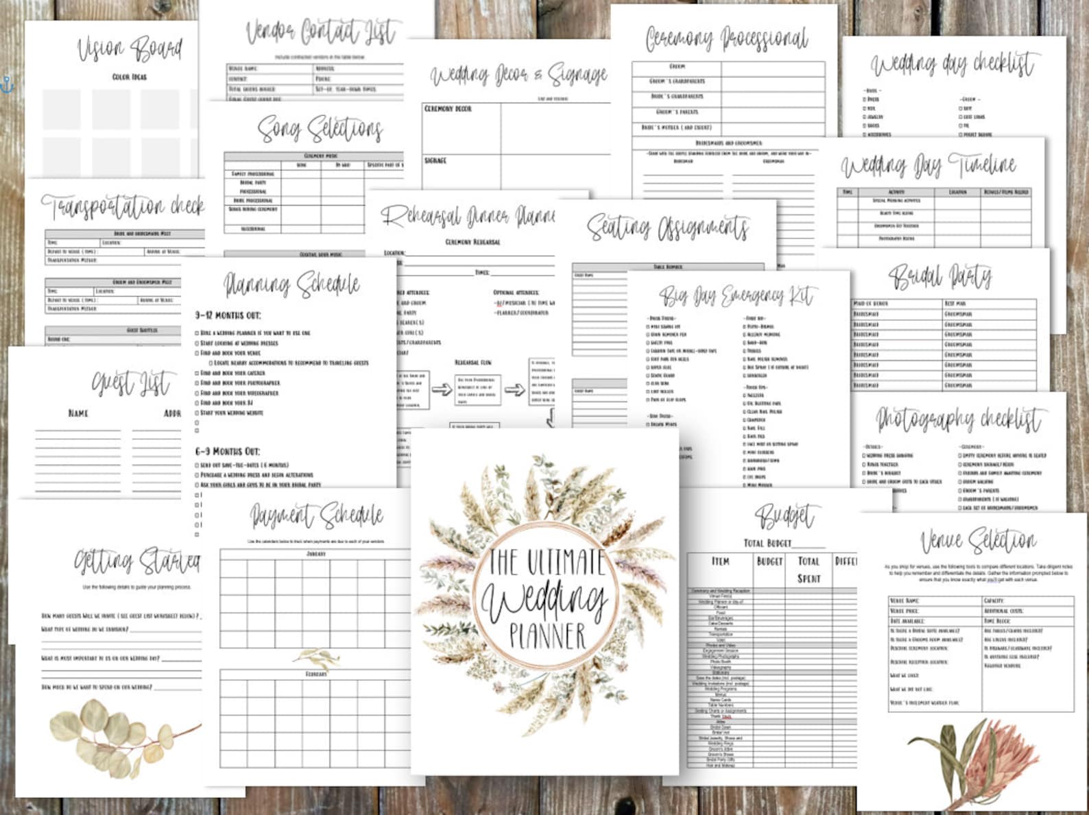 Printable Wedding Planner | Wedding Workbook | Wedding Planner ...