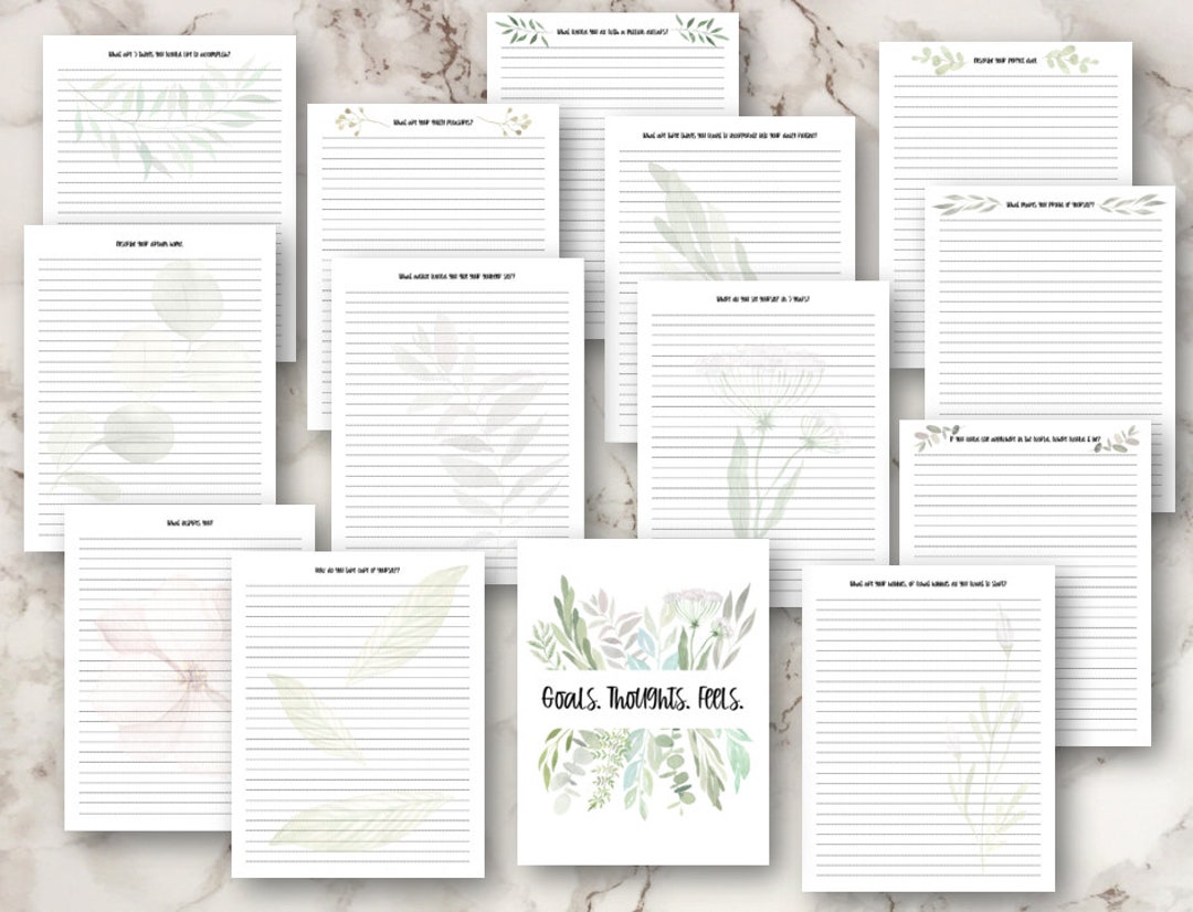 Printable Journal Prompts | Daily Journal | Floral Journal ...