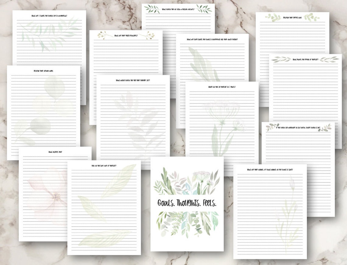 Printable Journal Prompts | Daily Journal | Floral Journal ...