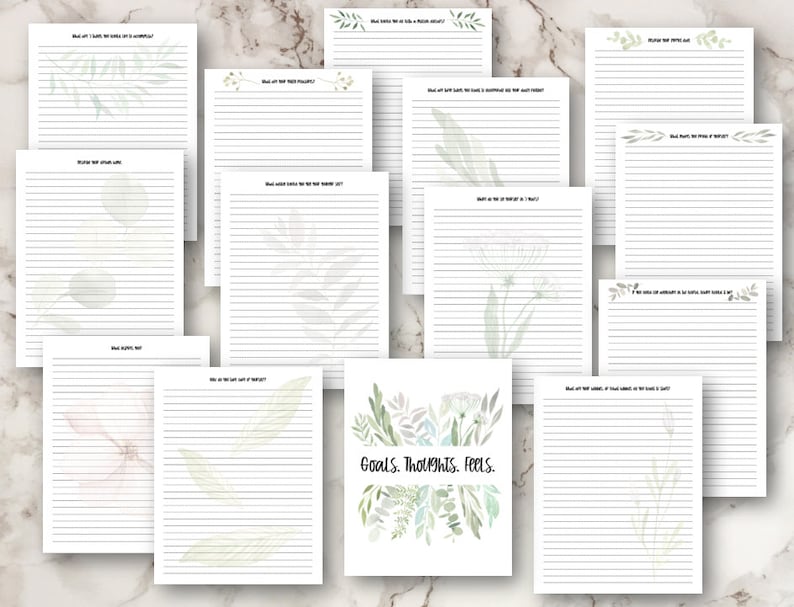 Printable Journal Prompts Daily Journal Floral Journal Reflections ...