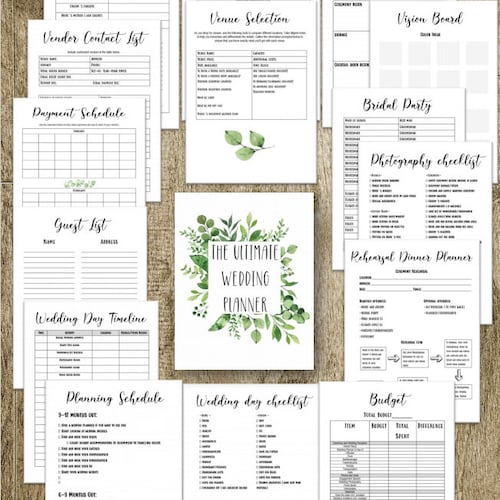 Printable Wedding Planner Wedding Workbook Wedding Planner - Etsy