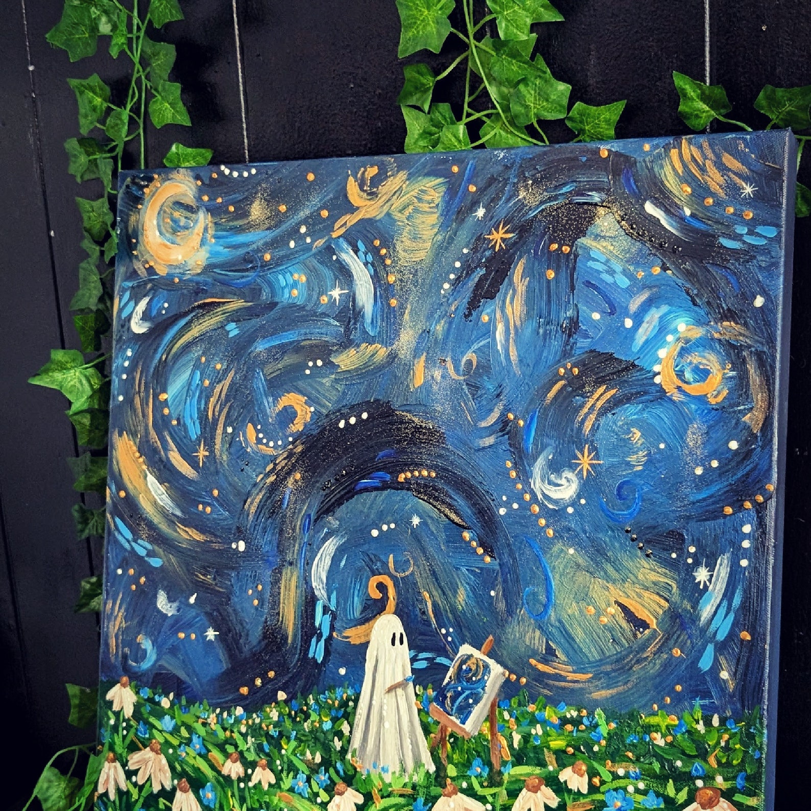 Hauntedstarry Night- Acrylic Painting - Etsy