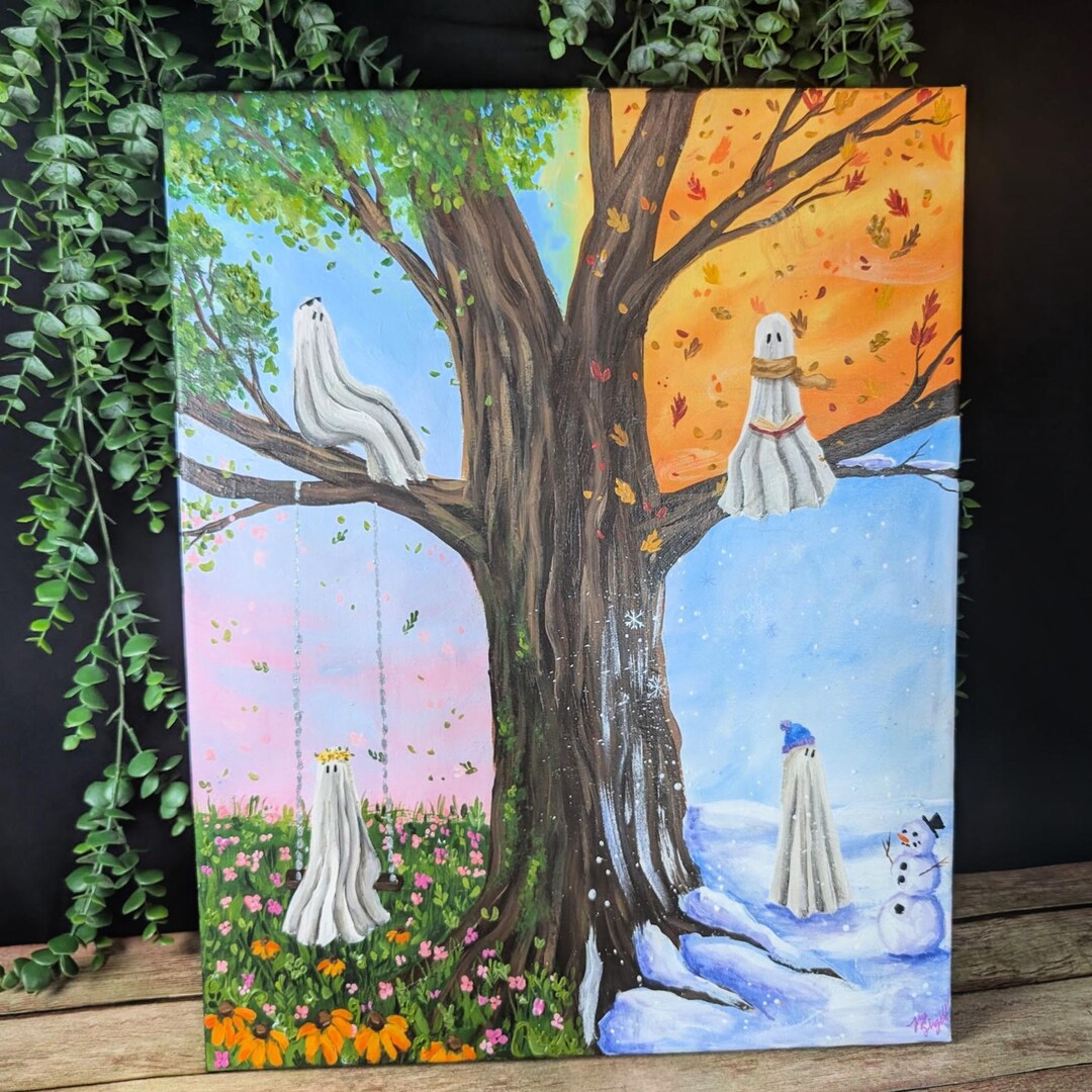 The Time Tree-acrylic Painting - Etsy