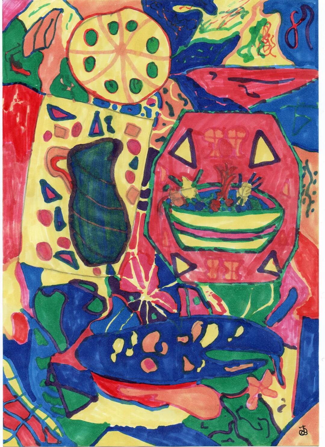 STILL LIFE Abstract Contemporary Art Artwork Wall Art Office Colourful ...