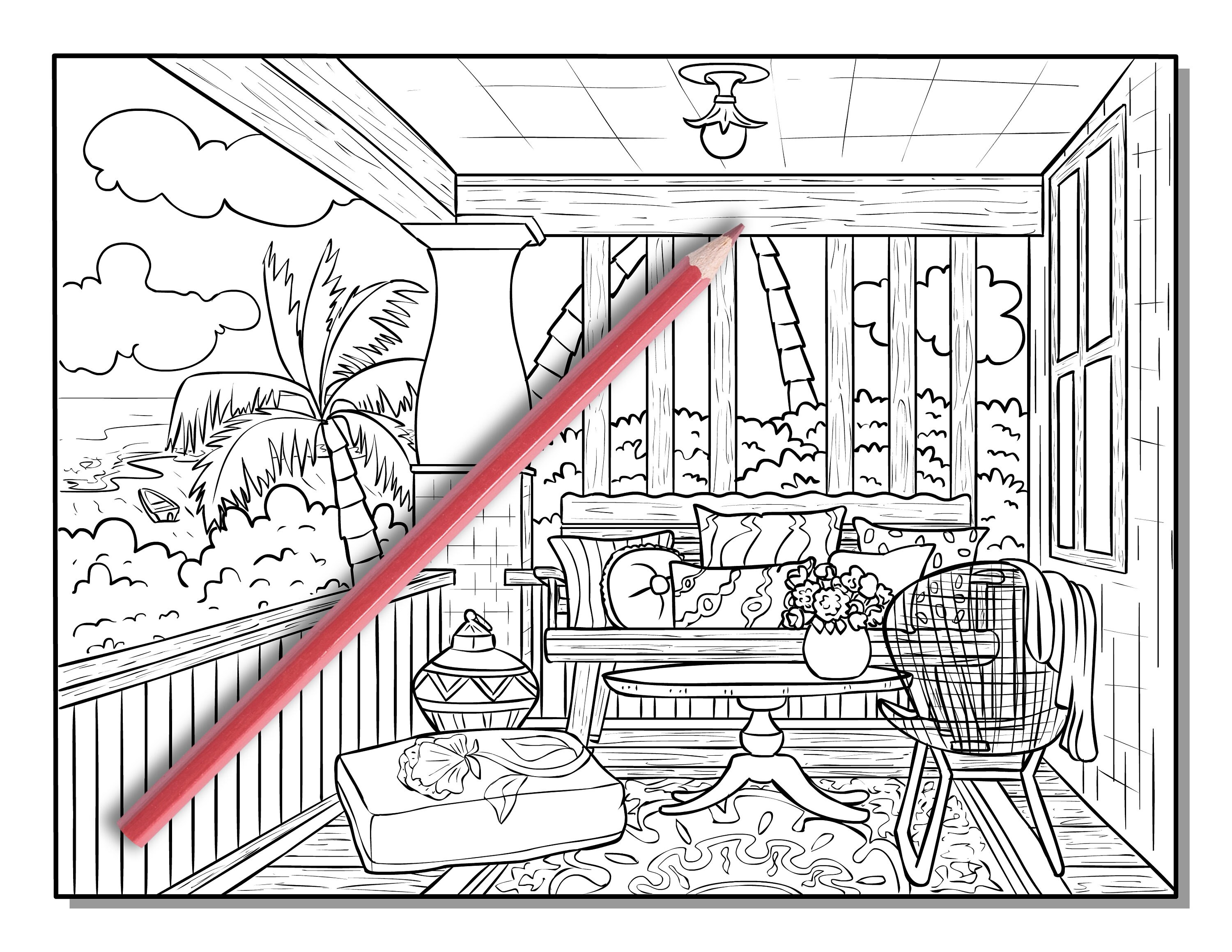 Ava Browne Coloring Books Beachfront Homes Adult Coloring - Etsy