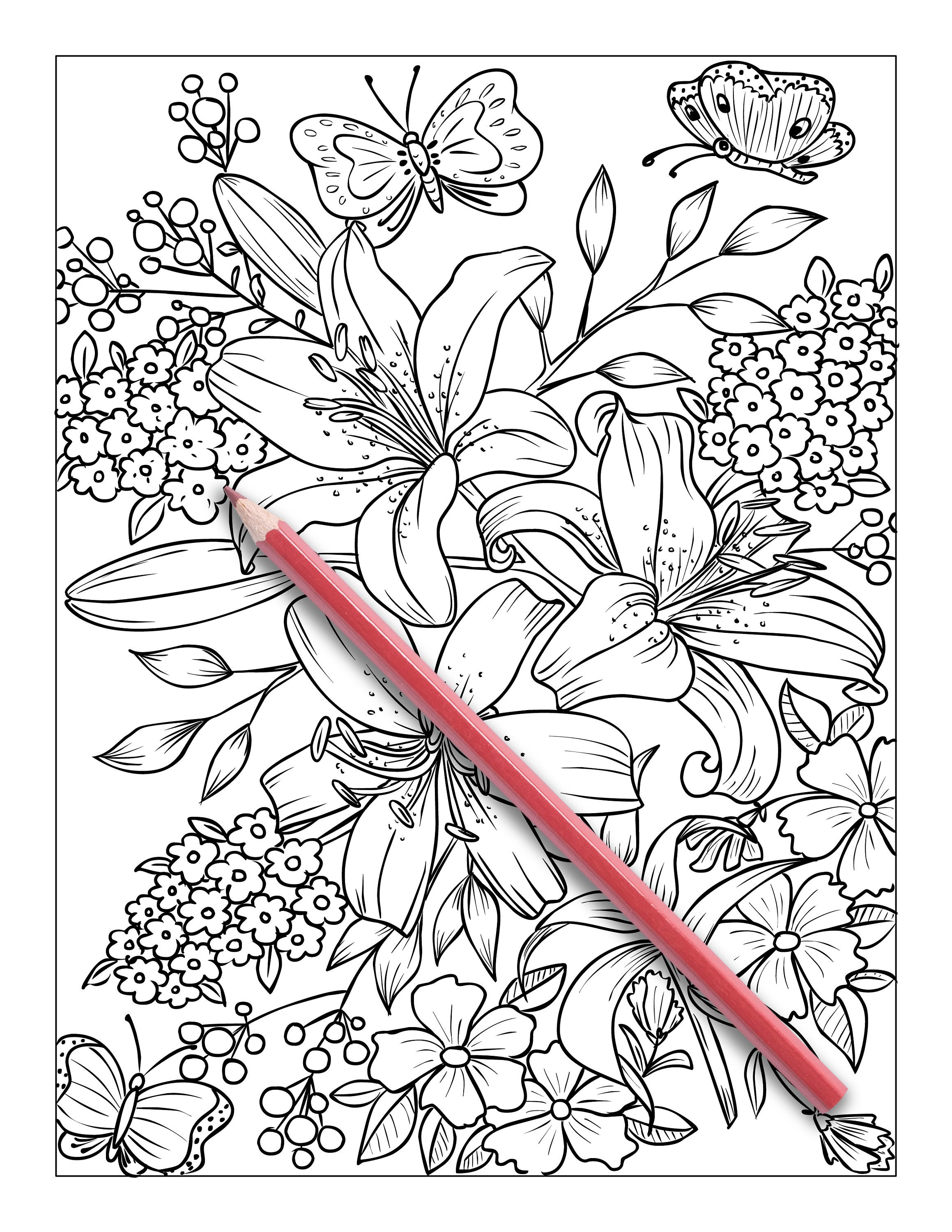 Ava Browne Coloring Books Flower Coloring Book Adult - Etsy