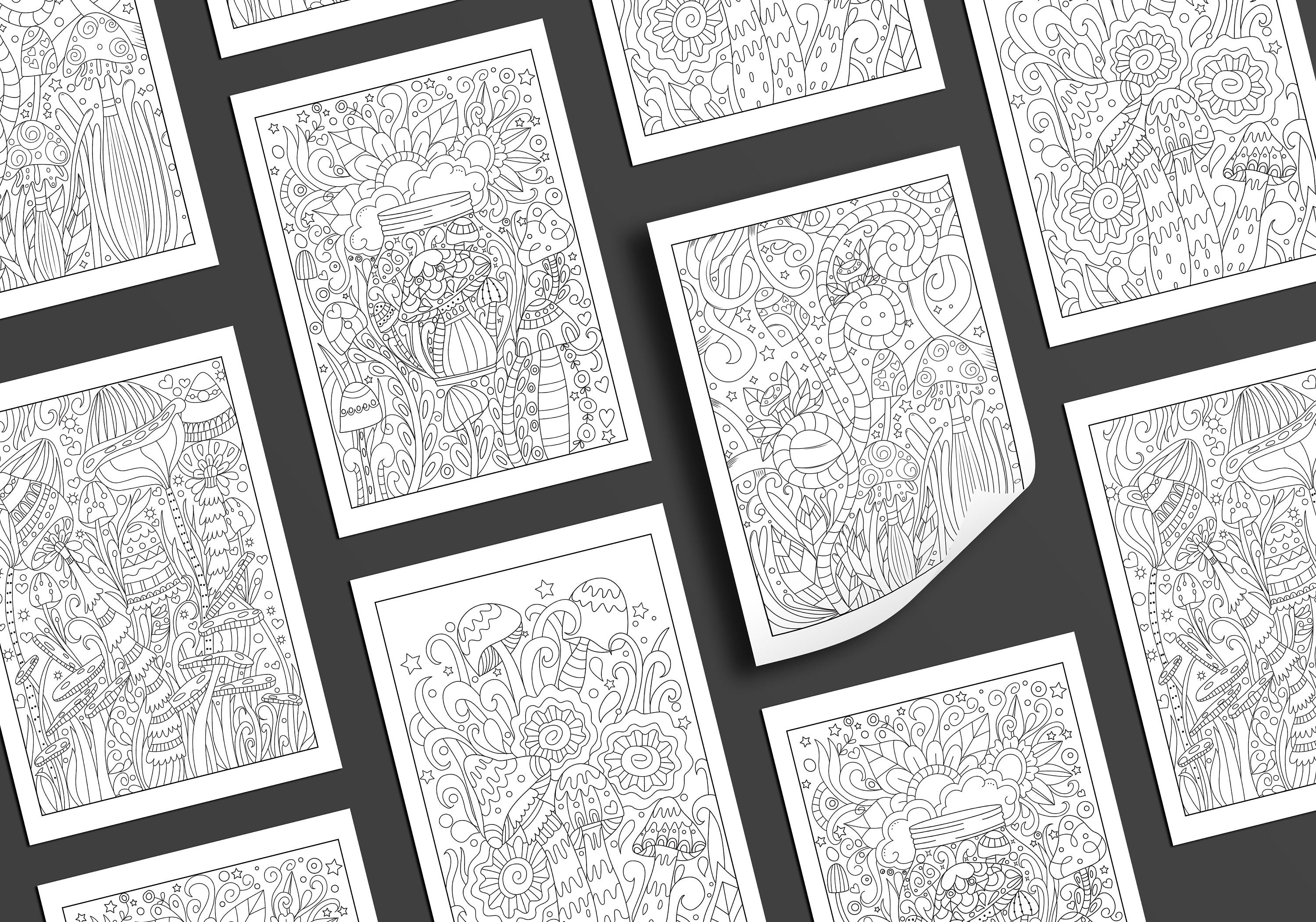 Ava Browne Coloring Books 30 Pages Mushrooms 2 Coloring - Etsy