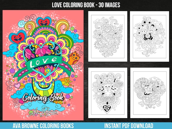 Ava Browne Coloring Books Love Coloring Book Gift for Women | Etsy