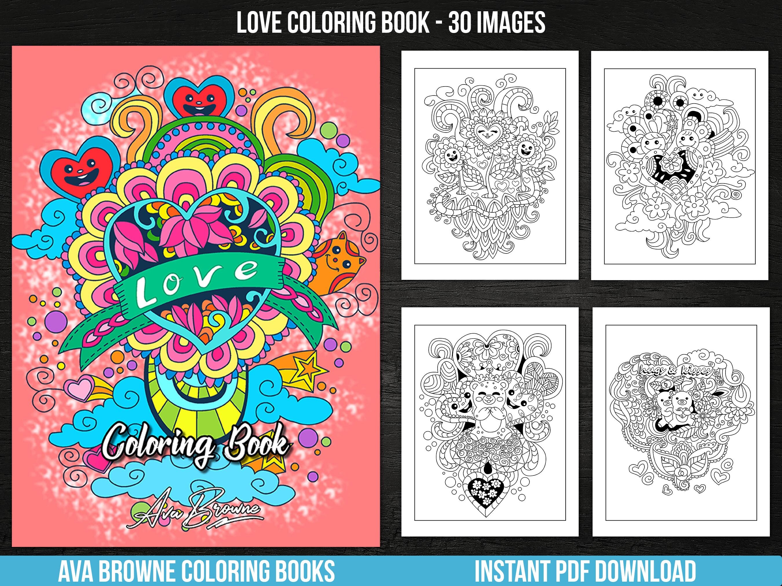 Ava Browne Coloring Books Love Coloring Book Gift for Women - Etsy
