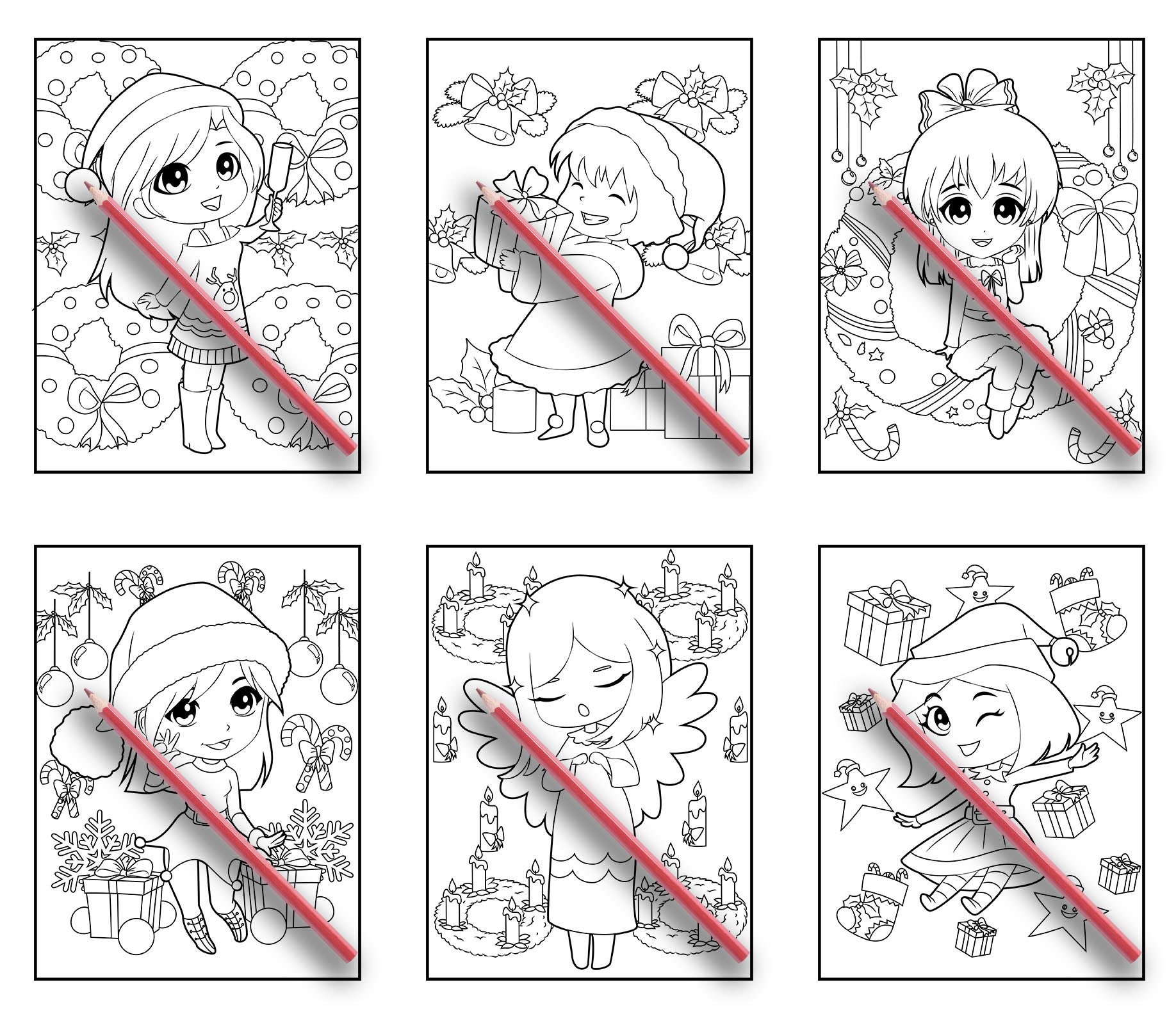 Ava Browne Coloring Books Chibi Christmas Coloring Book - Etsy