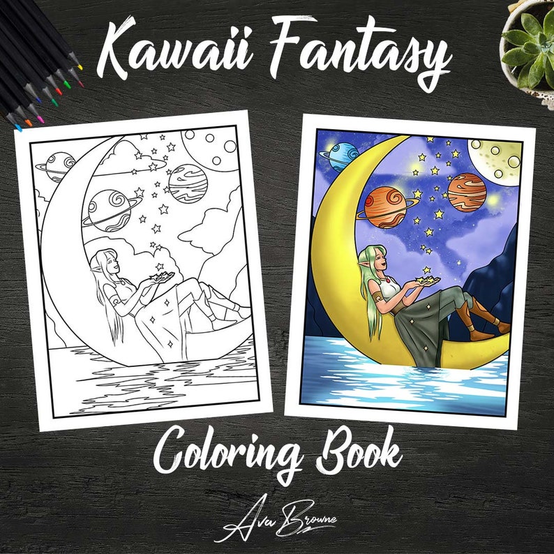 Ava Browne Coloring Books Kawaii Fantasy Coloring Book Gift - Etsy