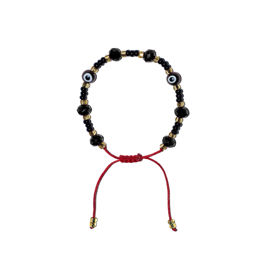 Black Evil Eye Crystal Bracelet red String Glass Beads / - Etsy