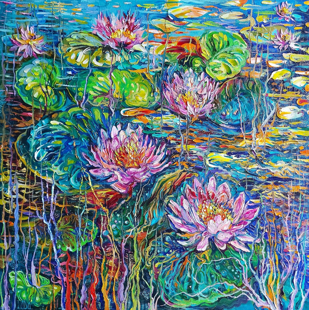 Water Lilies Canvas Painting Monet Lily Pond Claude Monet Lily Pads ...