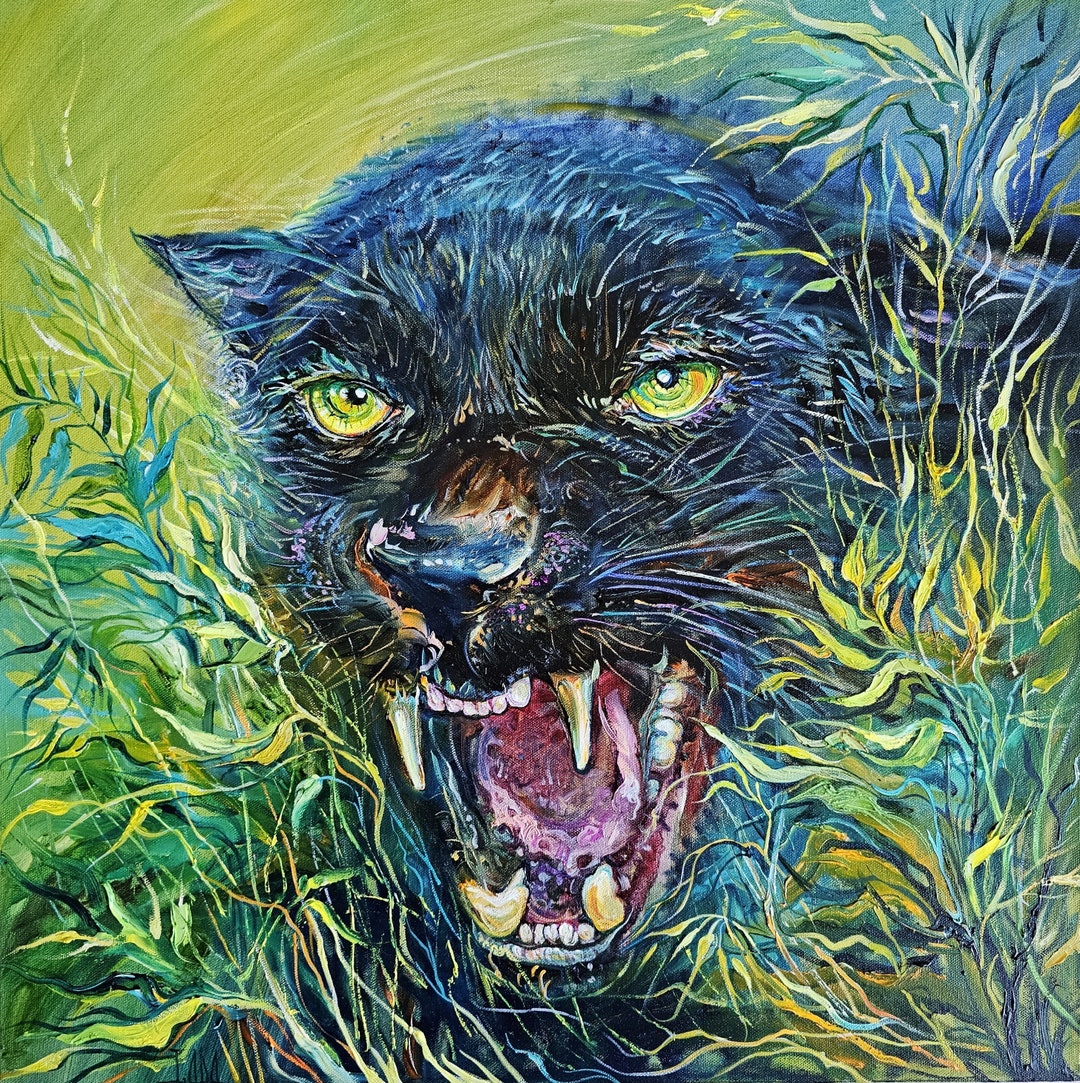 Black Panther Beast Canvas Painting Panther Wild Nature Predator Animal ...