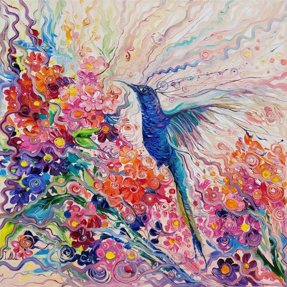Abstract Hummingbird Art