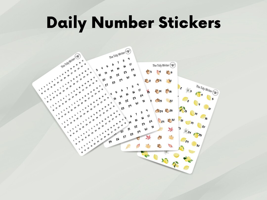 Calendar Number Stickers for Planner and Journal Spreads - Etsy