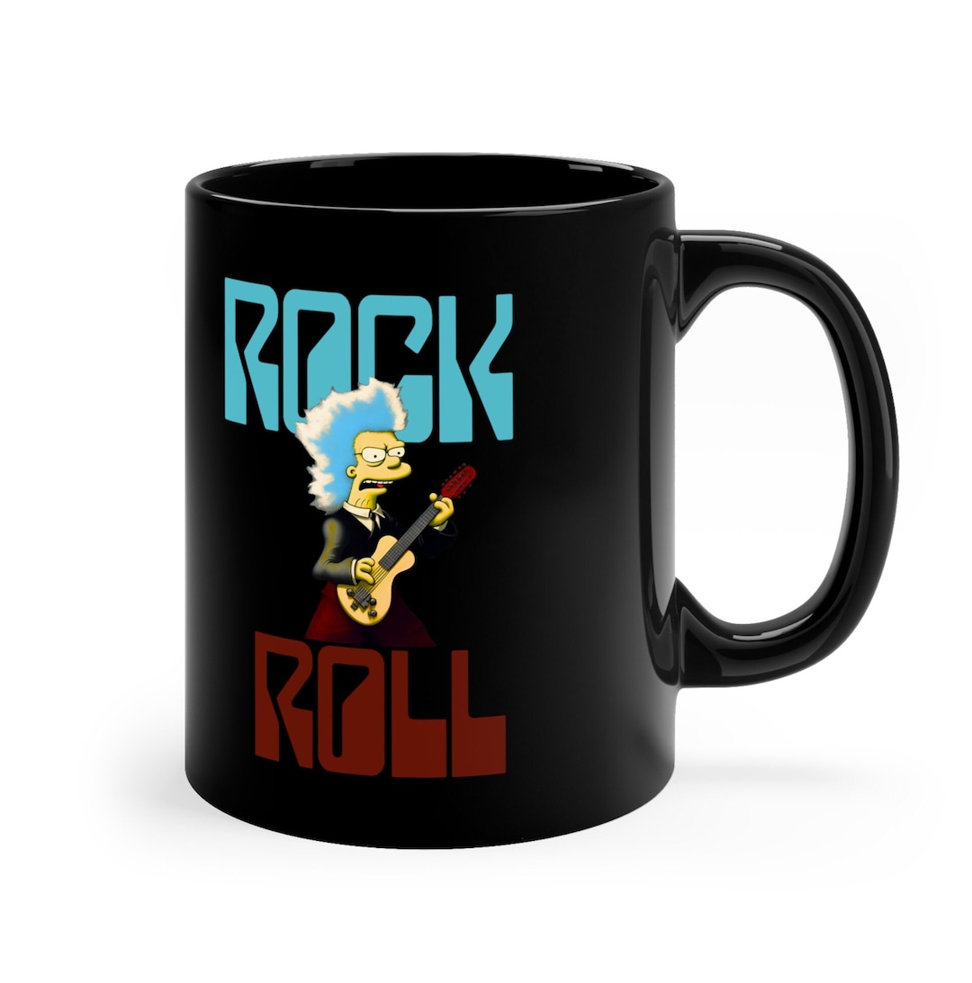 Simpsons Mug,rock and Roll, Tv Series Cartoon, Funny Mug, Coffee Mug ...
