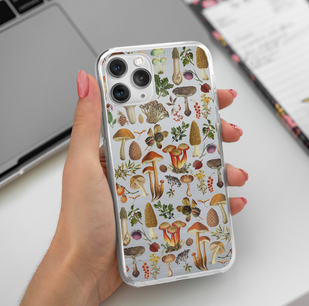 Cottagecore Phone Case, Aesthetic Phone Case Vintage Mushroom Clear ...