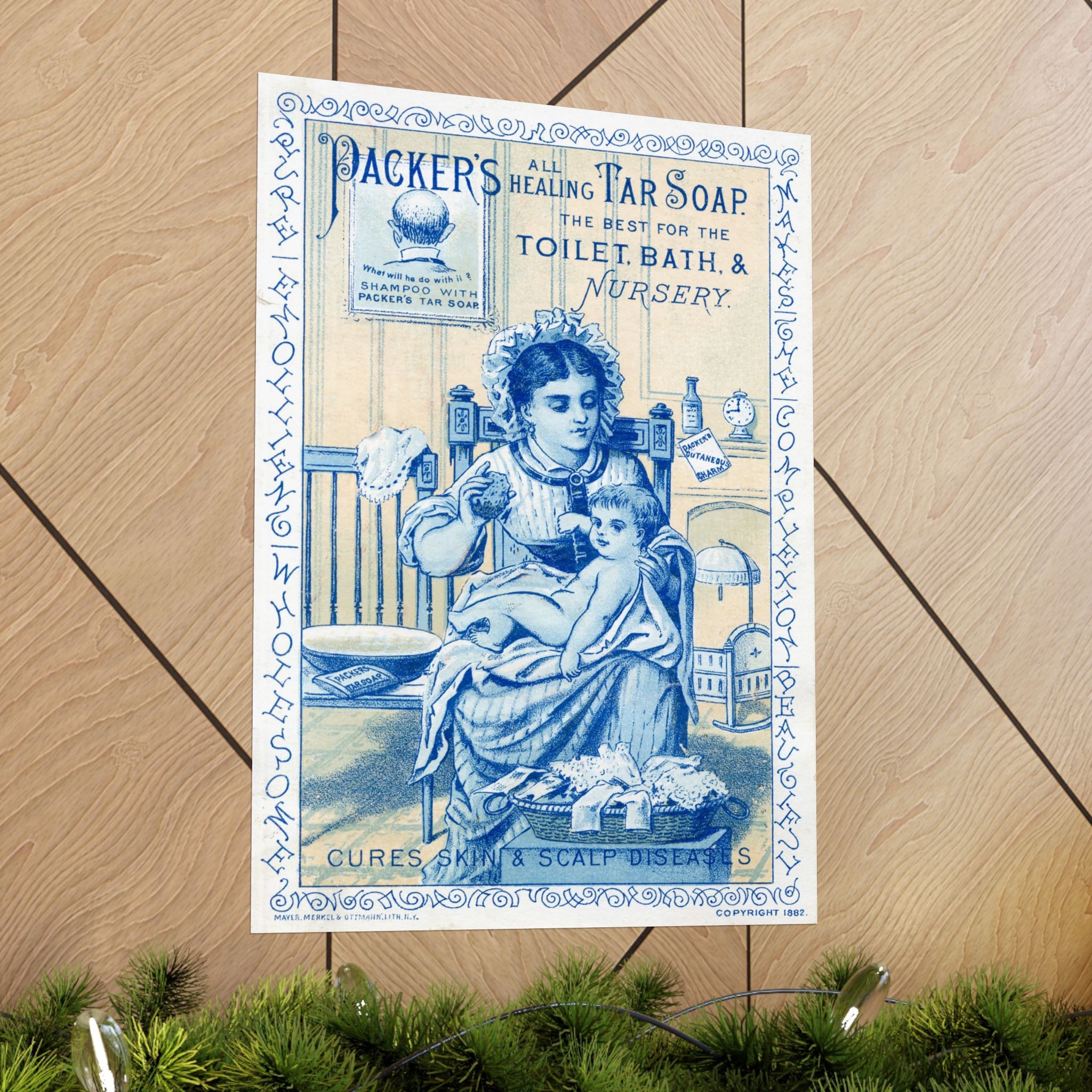 Cute Vintage Bathroom Decor, Tar Soap Ad Large Wall Art Poster, Unique ...