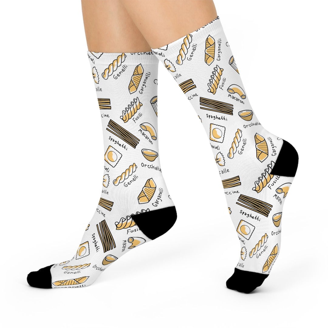 Funny Gift for Italian Male or Female, Cute Pasta Types Socks ...