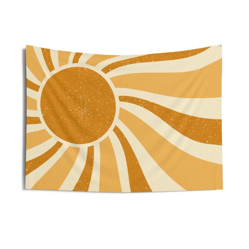 Retro 70s Tapestry Wall Hanging Paper Sun Tapestry Indoor Wall - Etsy
