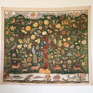 Tree of Life Tapestry, Medieval Vintage Animal Art Wall Hanging, Light ...