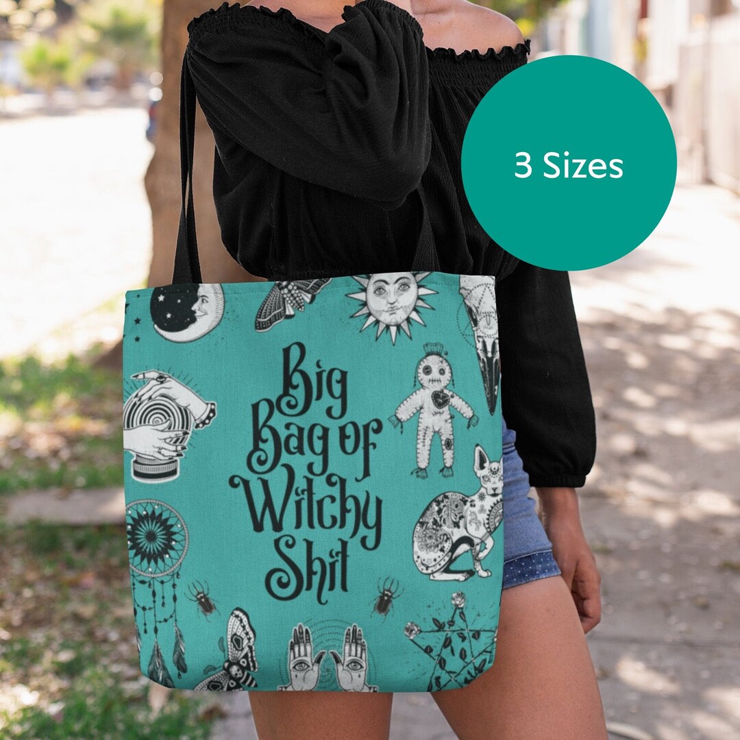 Big Bag of Witchy Shit Tote, Unique Witchy Magical Aesthetic Tote Bag ...