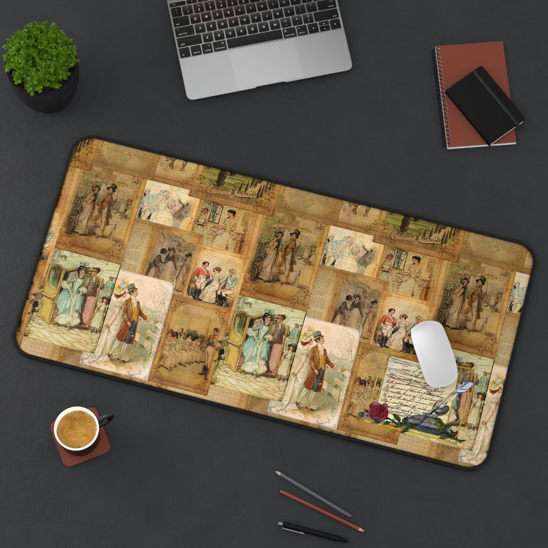 Bookish Gifts for Her, Whimsical Jane Austen Desk Pad, Book Lover Desk ...