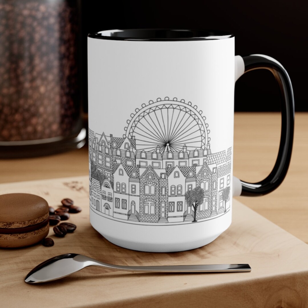 London Skyline Mug: British Gift, Illustrated Ceramic Mug - Etsy