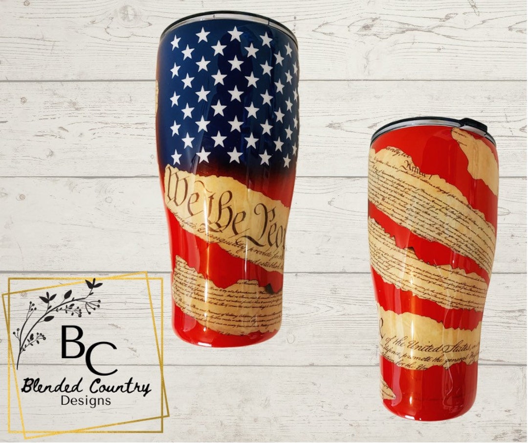 Distressed Constitution Paper Flag Tumbler - Etsy