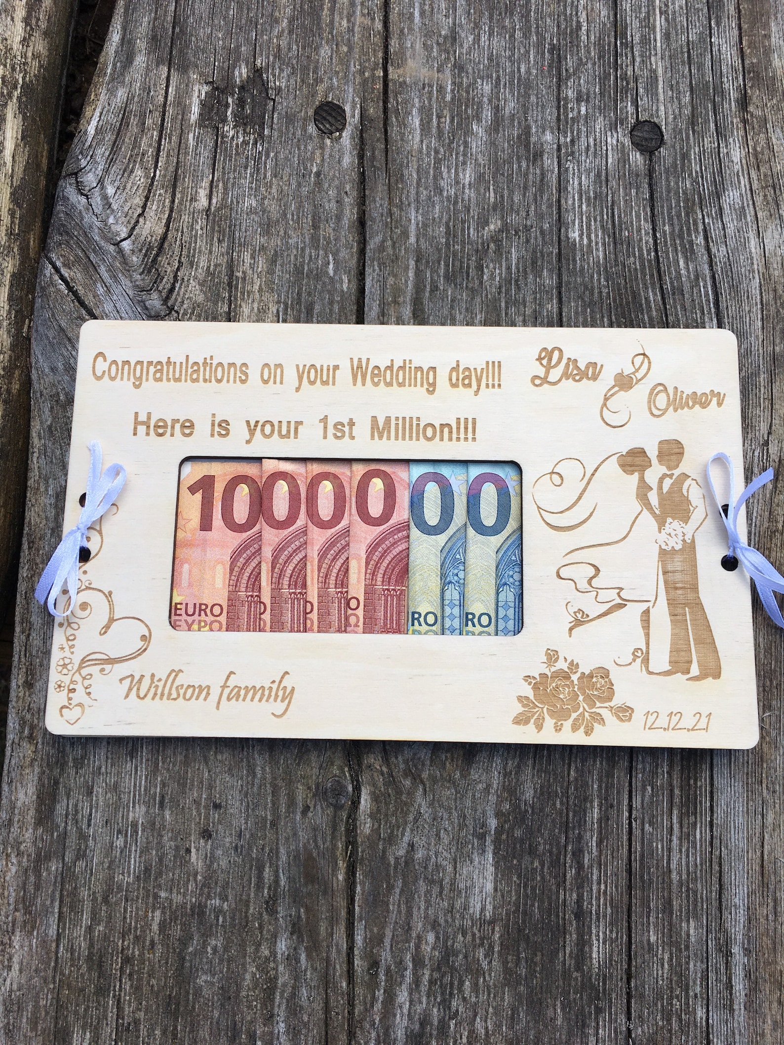 Personalised Wedding Gift. Wooden Money Gift Box. Money Gift - Etsy
