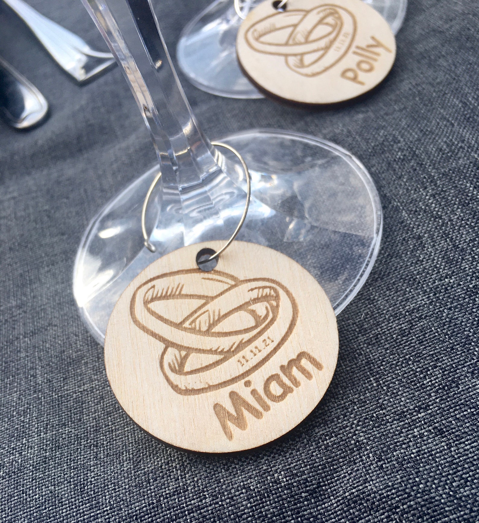 Personalized Wine Glass Charms Wedding Decor Wine Glass - Etsy