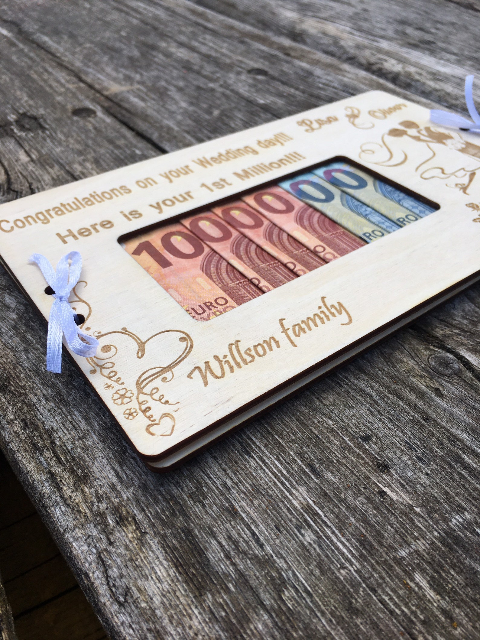 Personalised Wedding Gift. Wooden Money Gift Box. Money Gift | Etsy