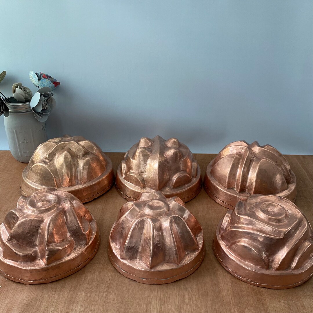 Vintage Copper Pudding Jelly Mold, Hand Hammered Copper Cake Mold ...