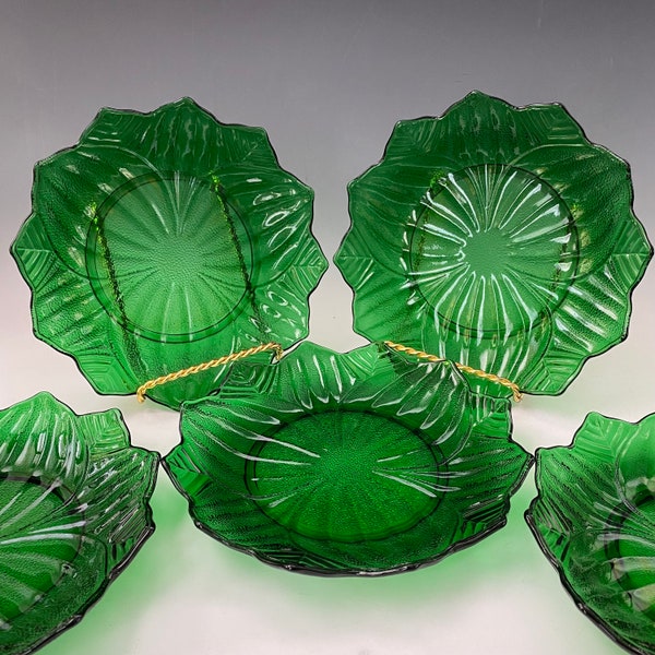 Green Glass Plates - Etsy