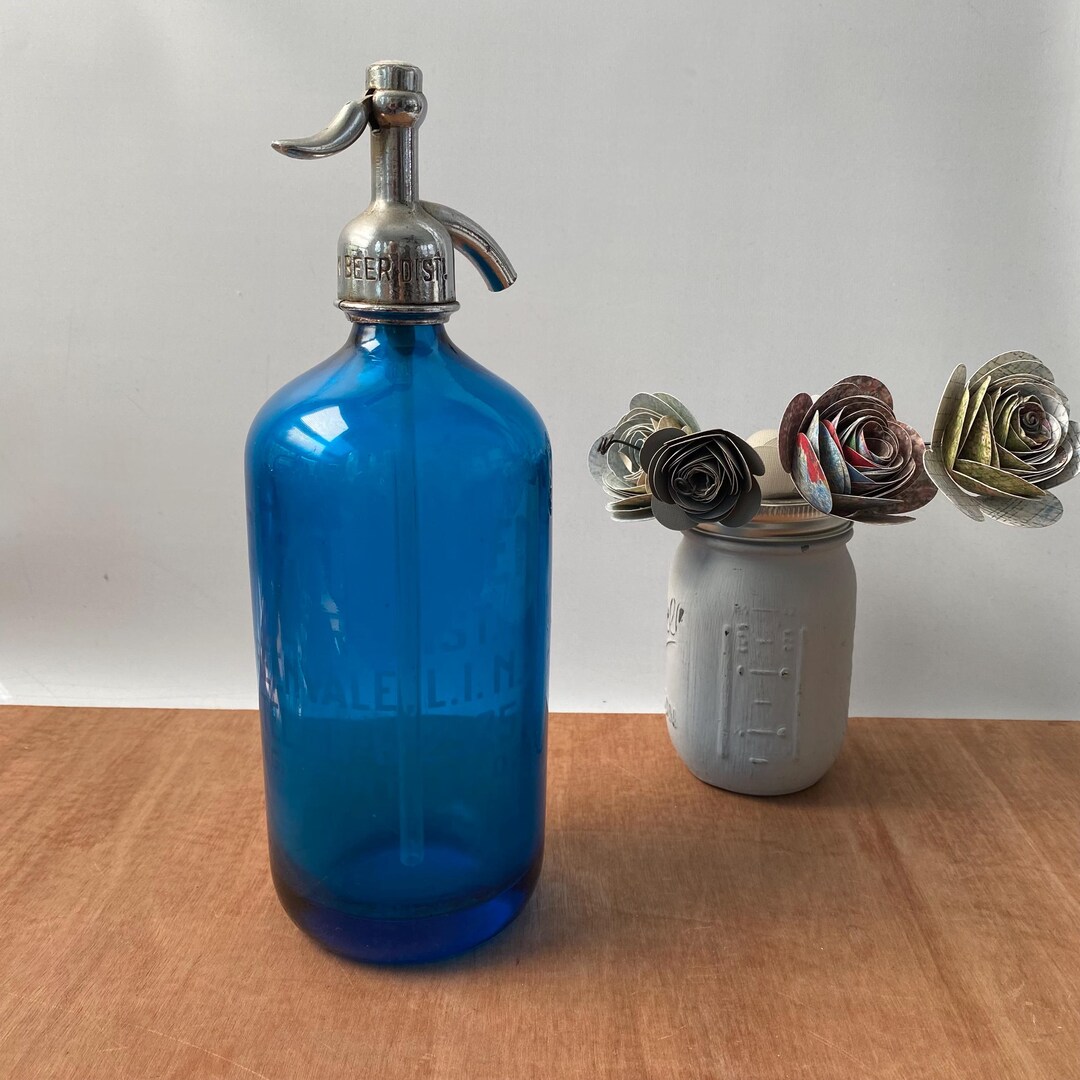 Antique Blue Seltzer Bottle, Seltzer Bottle New York, Vintage Blue ...