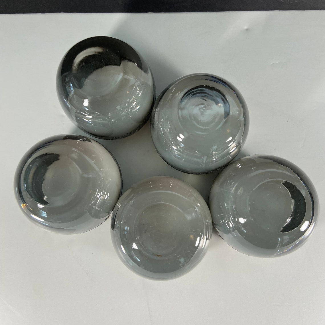 Vitreon Queen's Lusterware Silver Fade Roly Poly Glasses - Etsy