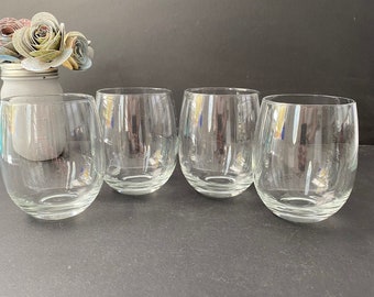Vintage Set of 4 Clear Roly Poly Glasses, Roly Poly Whiskey Glasses ...