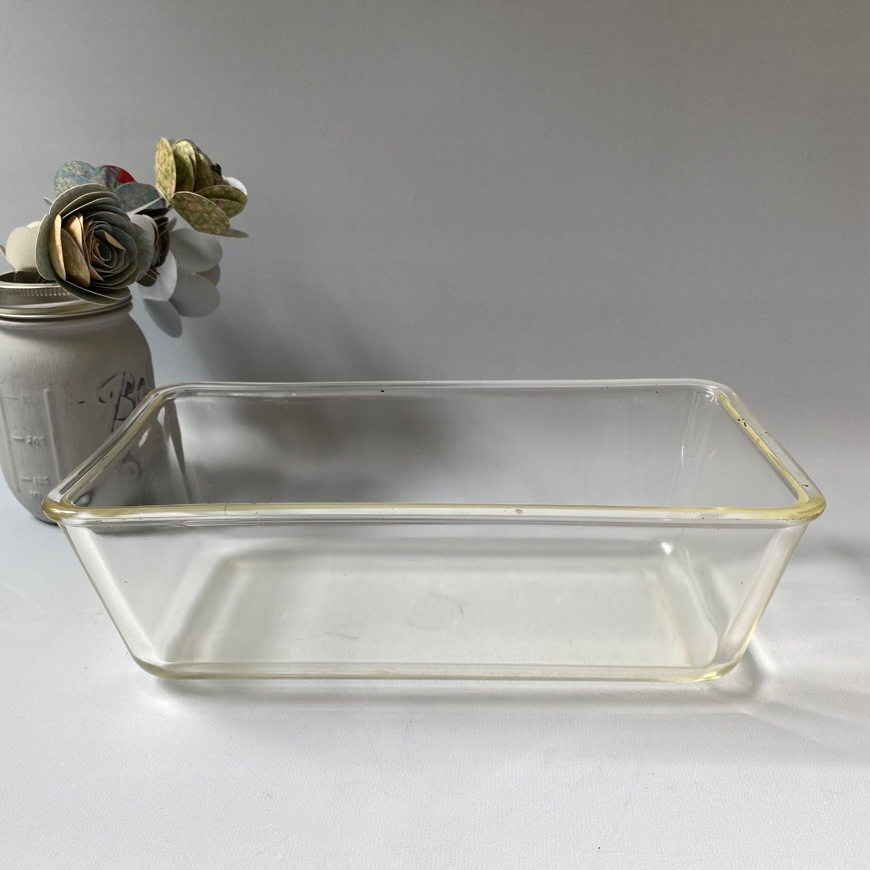 Antique Pyrex Original Backstamp Reverse Dollar Sign CG Loaf Pan Pyrex ...