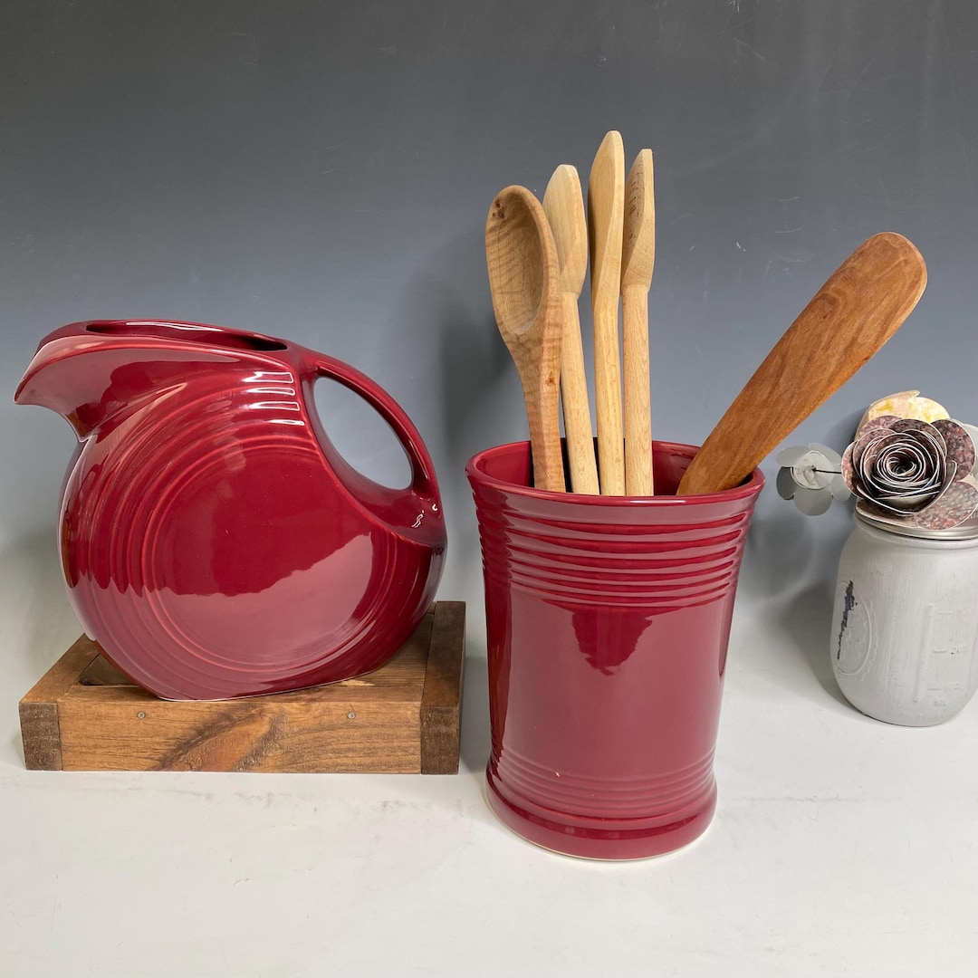 Fiesta Cinnabar Pitcher, Fiesta Cinnabar Utensil Holder Your Choice ...