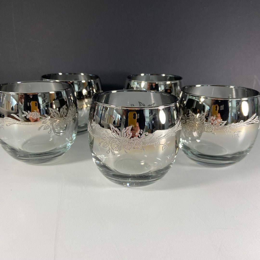 Vitreon Queen's Lusterware Silver Fade Roly Poly Glasses, Silver Ombre ...