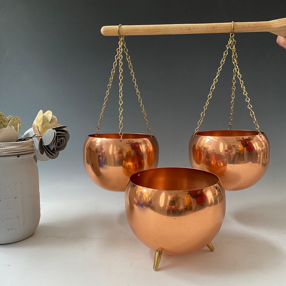 Vintage Coppercraft Guild Copper Hanging Planter | Coppercraft Guild ...