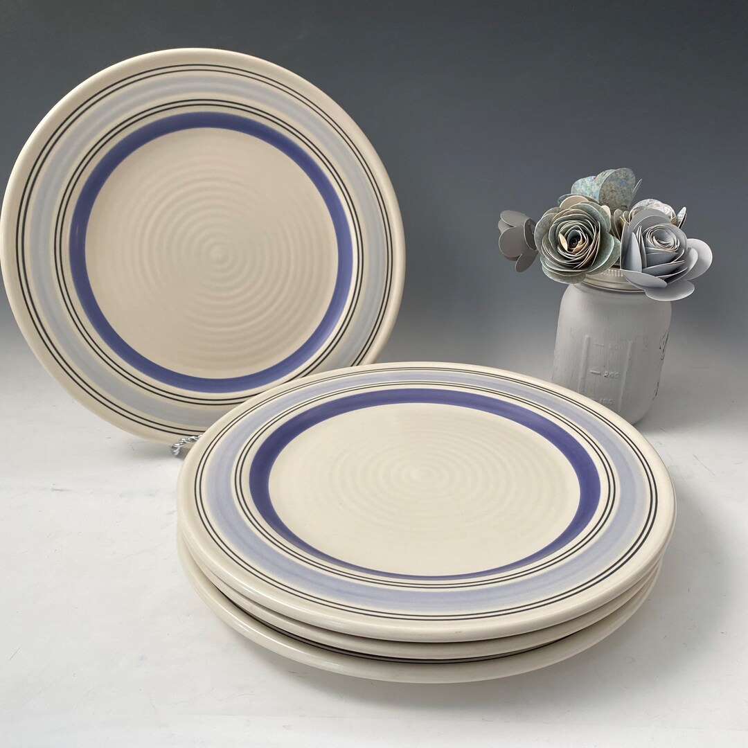 Set of 4 Pfatzgraff Rio 11 Dinner Plates Vintage Pfaltzgraff Blue ...