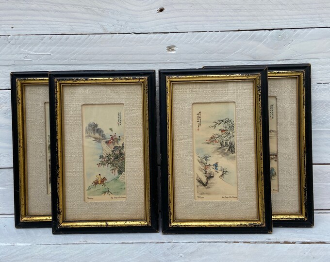 Ling-fu Yang Rare Four Seasons Prints, Chinese Vintage Art, Set of 4 ...