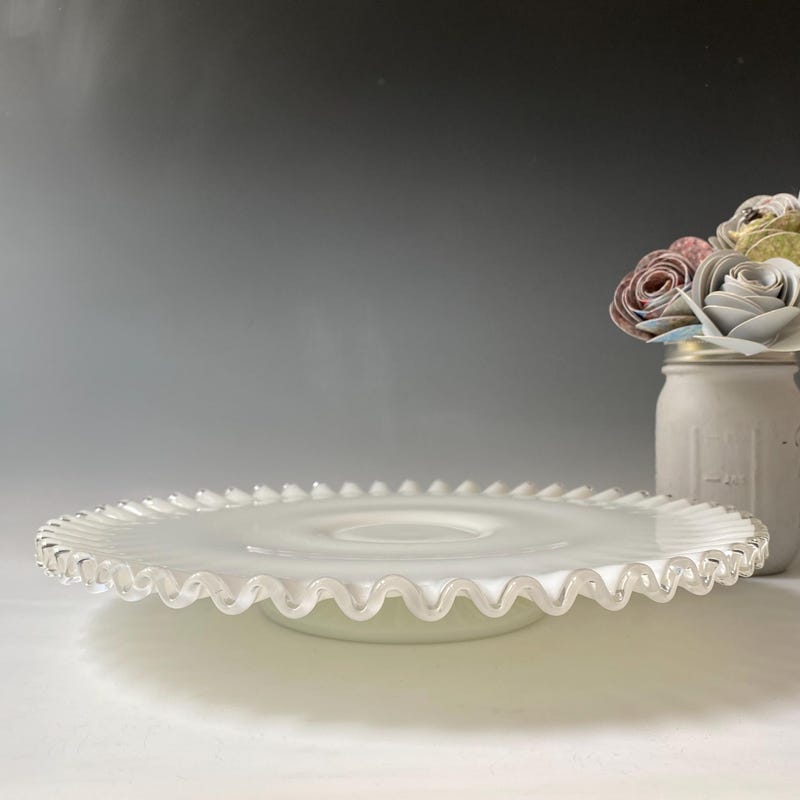 Milk Glass Cake Stand - Etsy