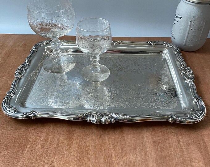 Kent Silver Plate Rectangle Tray Silverplate Rectangular Tray Silver ...