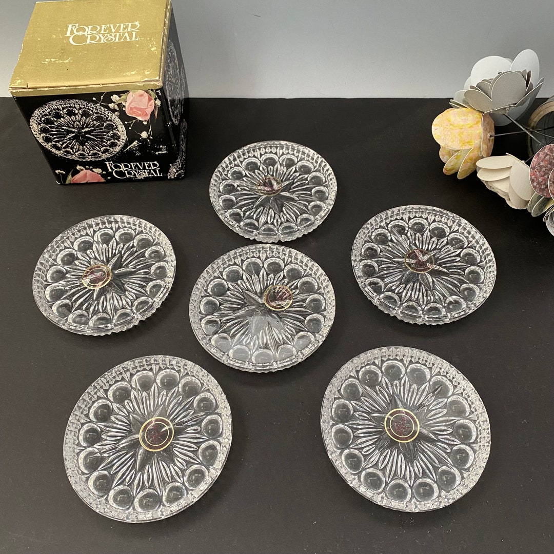 S/6 Crystal Coasters Made in Germany Forever Crystal Full Lead Crystal ...