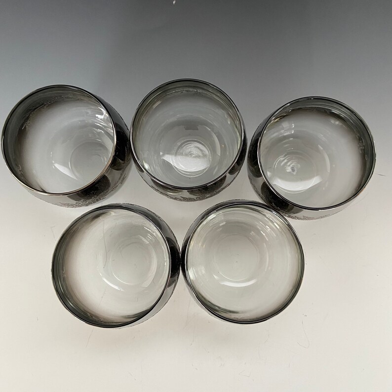 Vitreon Queen's Lusterware Silver Fade Roly Poly Glasses - Etsy